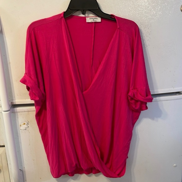 Zenana Outfitters | Tops | Hot Pink Zenana Tunic Top Ss Rayonspandex 3 ...